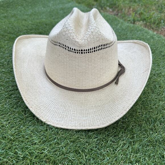 Lariat | Accessories | Vintage Lariat Straw Cowboy Hat Mens Size 7 2 ...